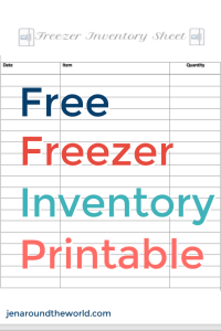 Free Printable Freezer Inventory Sheet - Jen Around the World