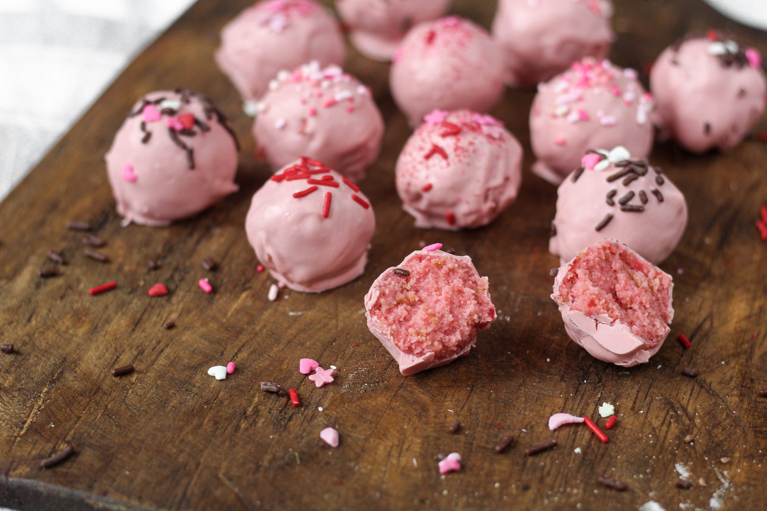 Strawberry Cake Balls - Jen Around the World