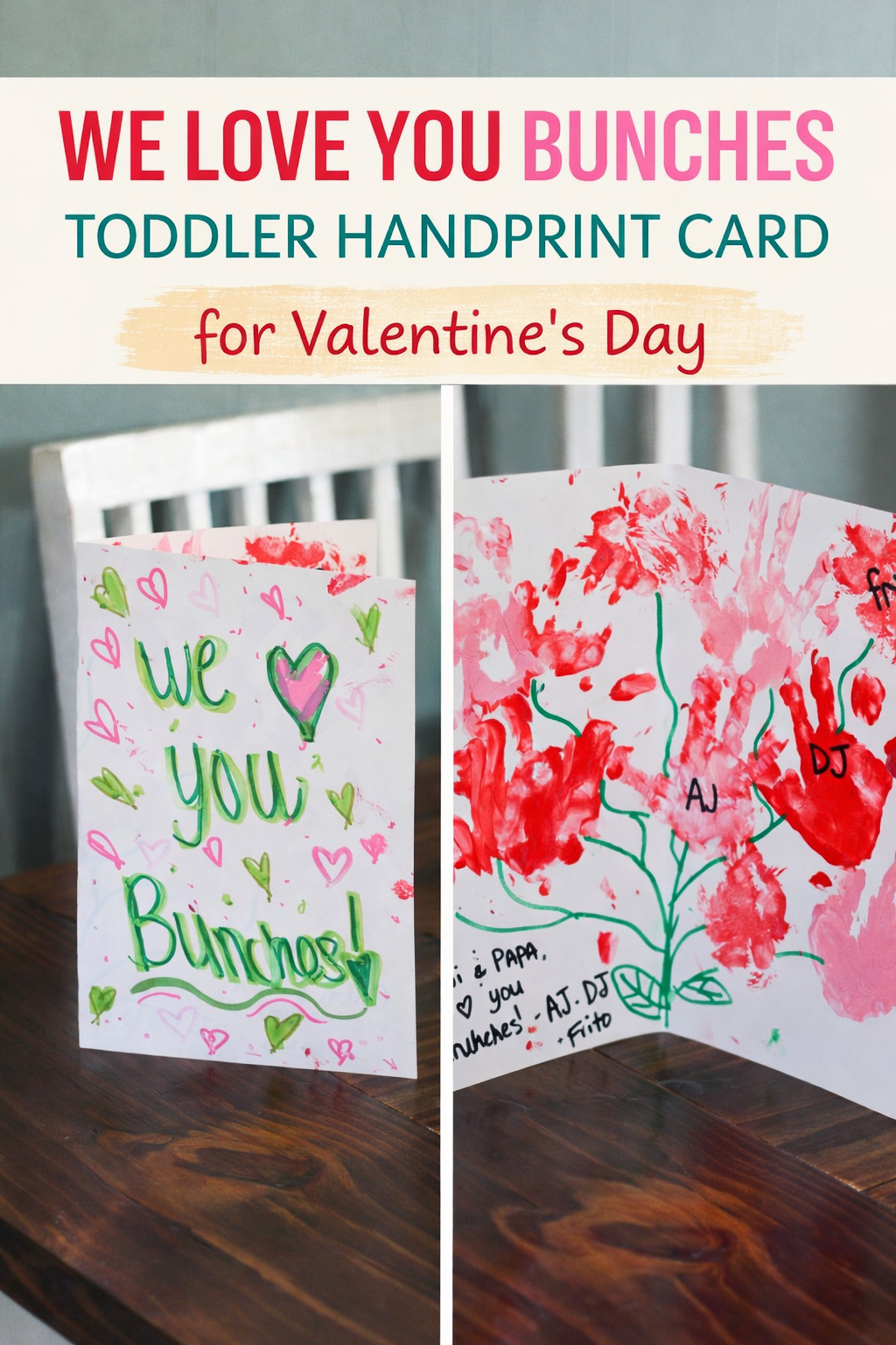 We Love You Bunches Toddler Handprint Card